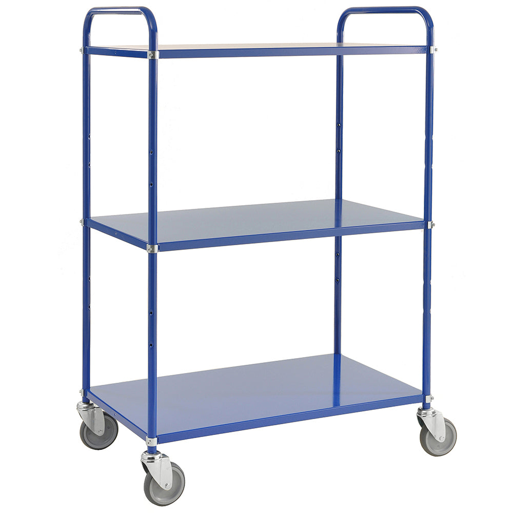 Blue Tall Multi Shelf Trolley (3 Tier) — Durolla Trolleys